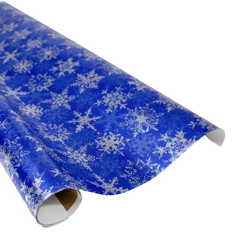 Snowfall Blue Foil Wrapping Paper – Becket Hitch